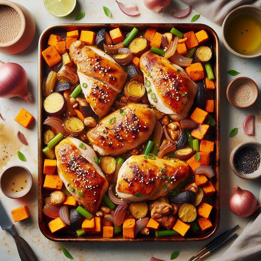 How to make Sheet-Pan Miso Chicken & Sweet Potatoes - Simple Lyfe ...